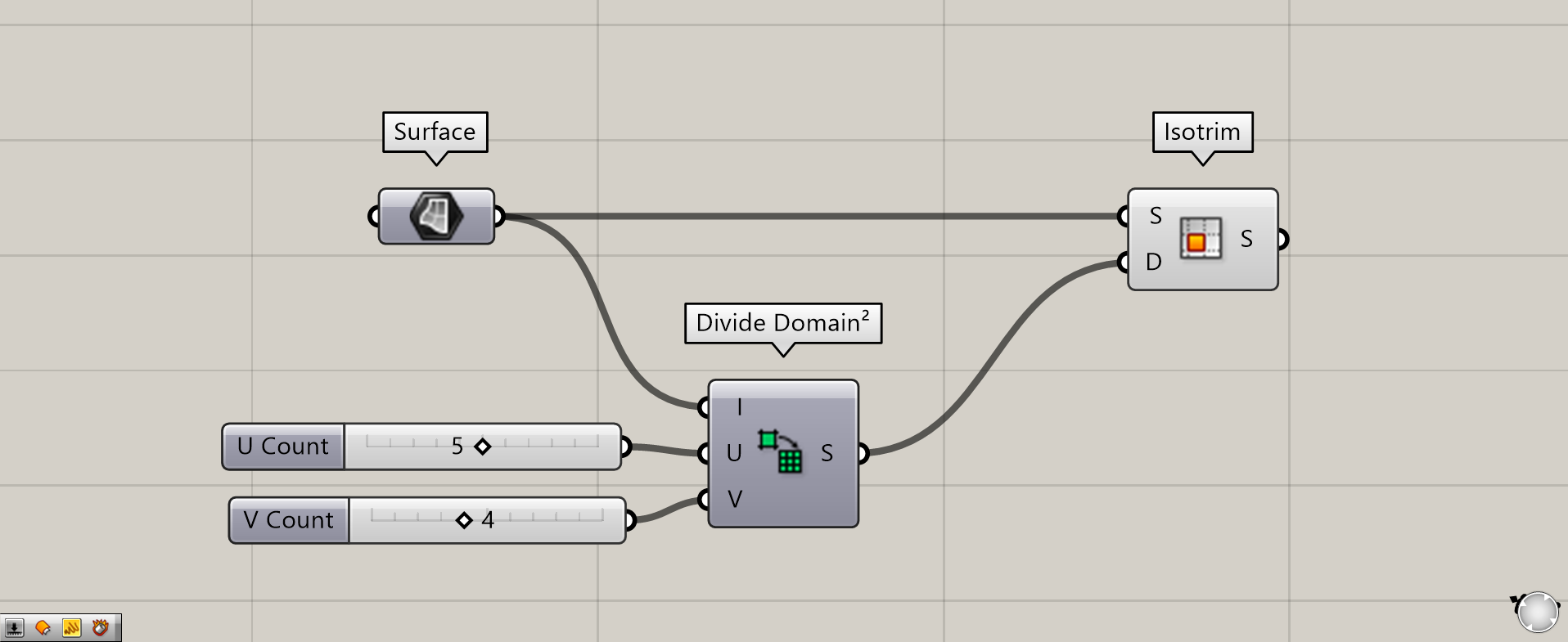 [Grasshopper] How to use Divide Domain² and Isotrim to divide surfaces and domain² ranges - IArchway