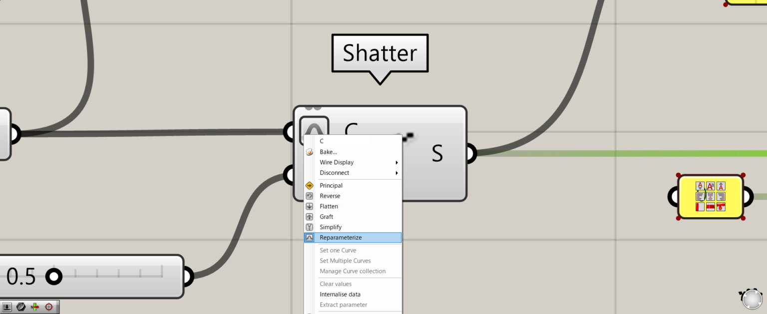 [Grasshopper] How to use Shatter to split curves at specified positions - IArchway