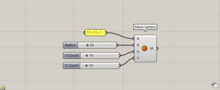 [Grasshopper]メッシュの球を作成するMesh Sphereの使い方 - IArchway