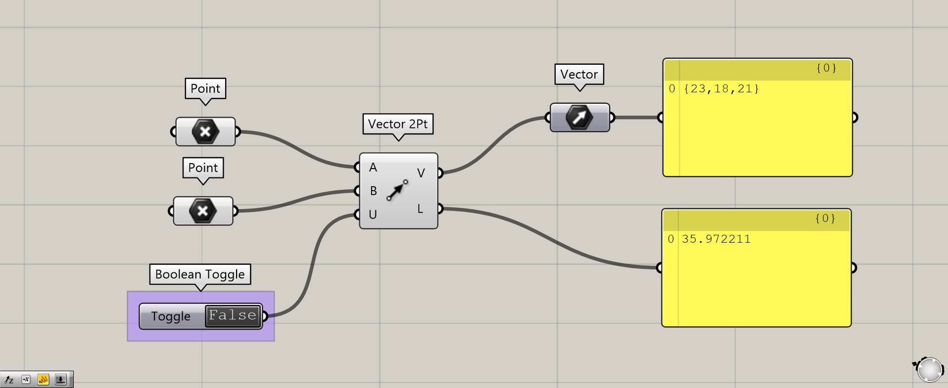 [Grasshopper]2つの点からベクトルを作成するVector 2Ptの使い方 - IArchway
