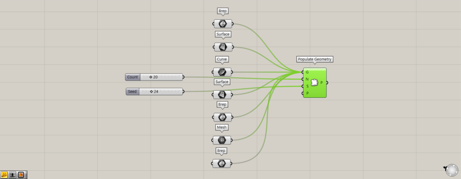 [Grasshopper]ランダムな点をジオメトリ上、中に作成するPopulate Geometryの使い方 - IArchway