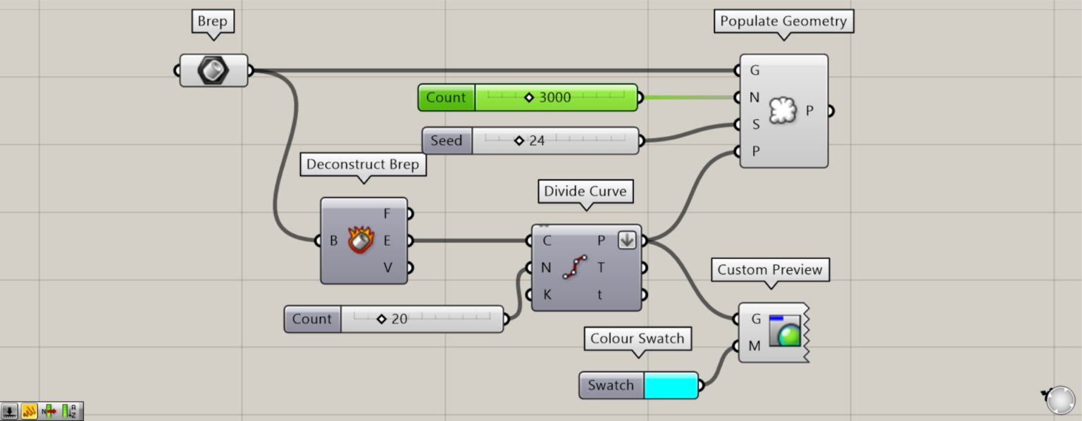 [Grasshopper]ランダムな点をジオメトリ上、中に作成するPopulate Geometryの使い方 - IArchway