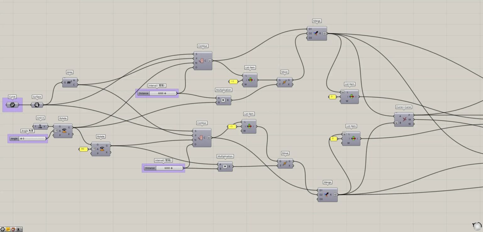 [Grasshopper] Automatic generation of columns and beams from a closed curve [Data download ...
