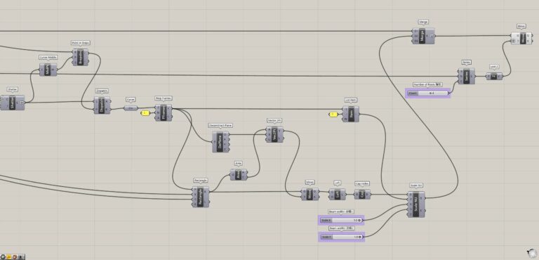 [Grasshopper] Automatic generation of columns and beams from a closed curve [Data download ...