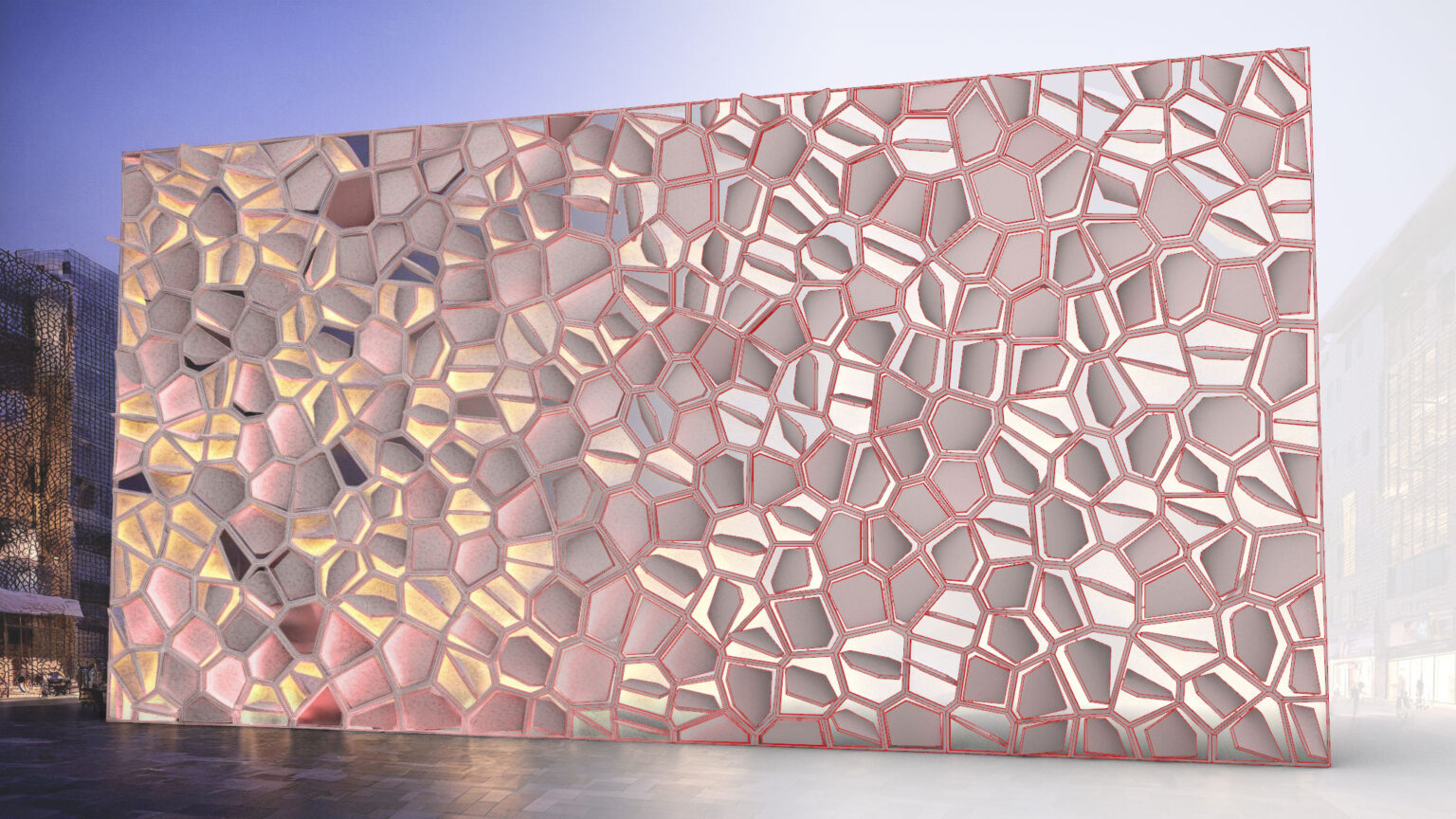 [Grasshopper] Randomly Rotating Voronoi Facade [Data download available ...